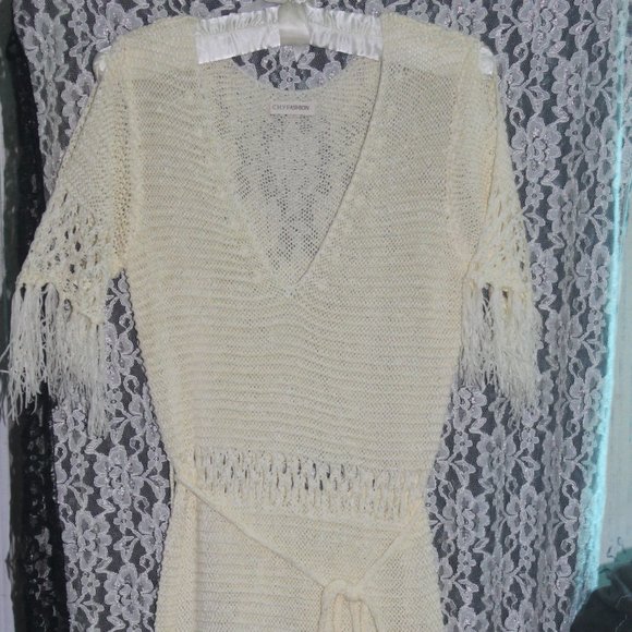 CHY Fashion | Swim | Beautifully Crocheted Yellow Swim Suit Cover Up ...